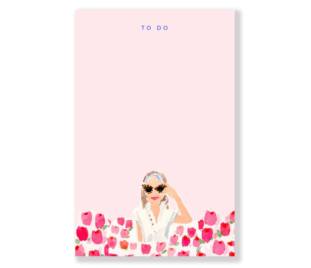 Tulip Girl Notepad {paper Notepad, to Do List, Fashion Illustration ...