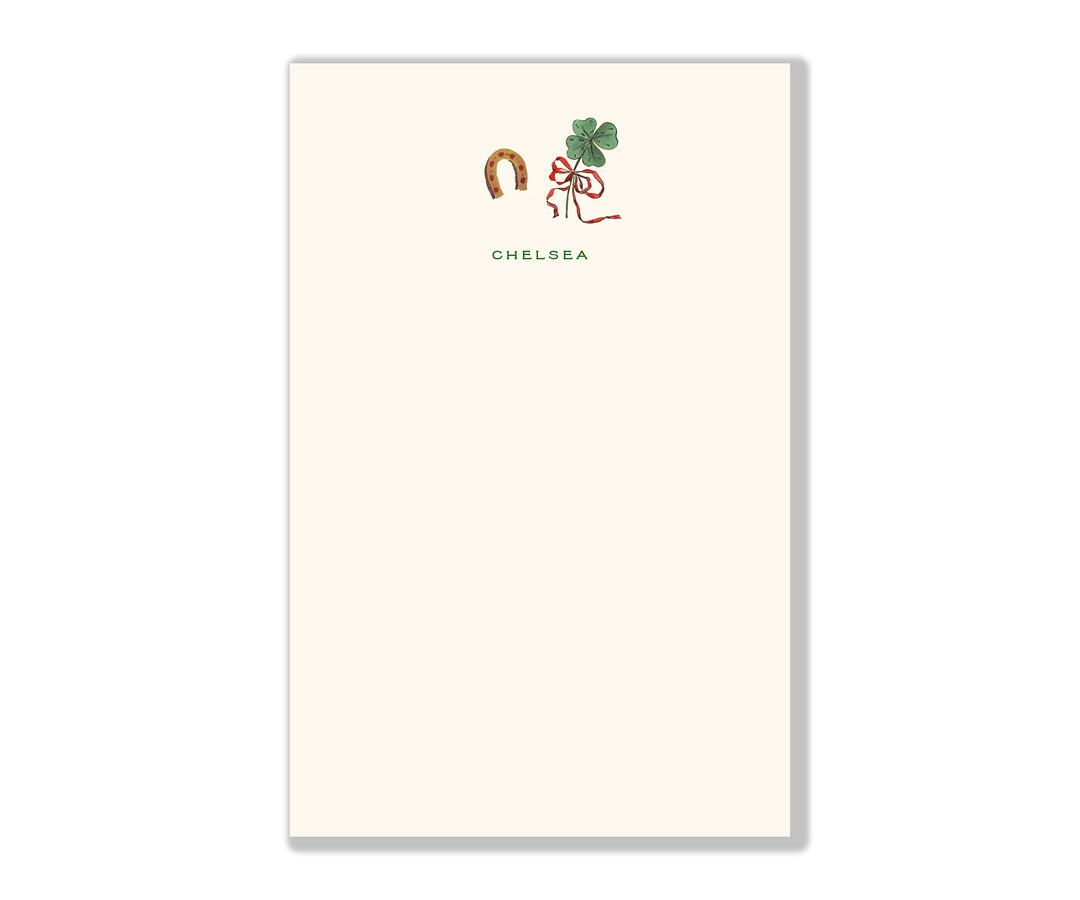 Lucky Day Horseshoe & Clover Personalized Notepad – Fall Scallop List ...
