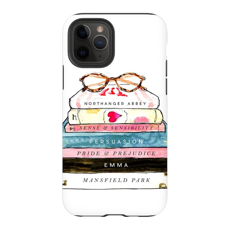 Phone Case: Jane Austen Book Stack {books, Reader, Original Art ...