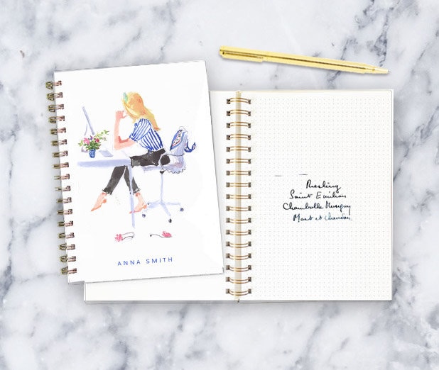 Personalized Gold Spiral Notebook: Working From Home Sitting | Etsy