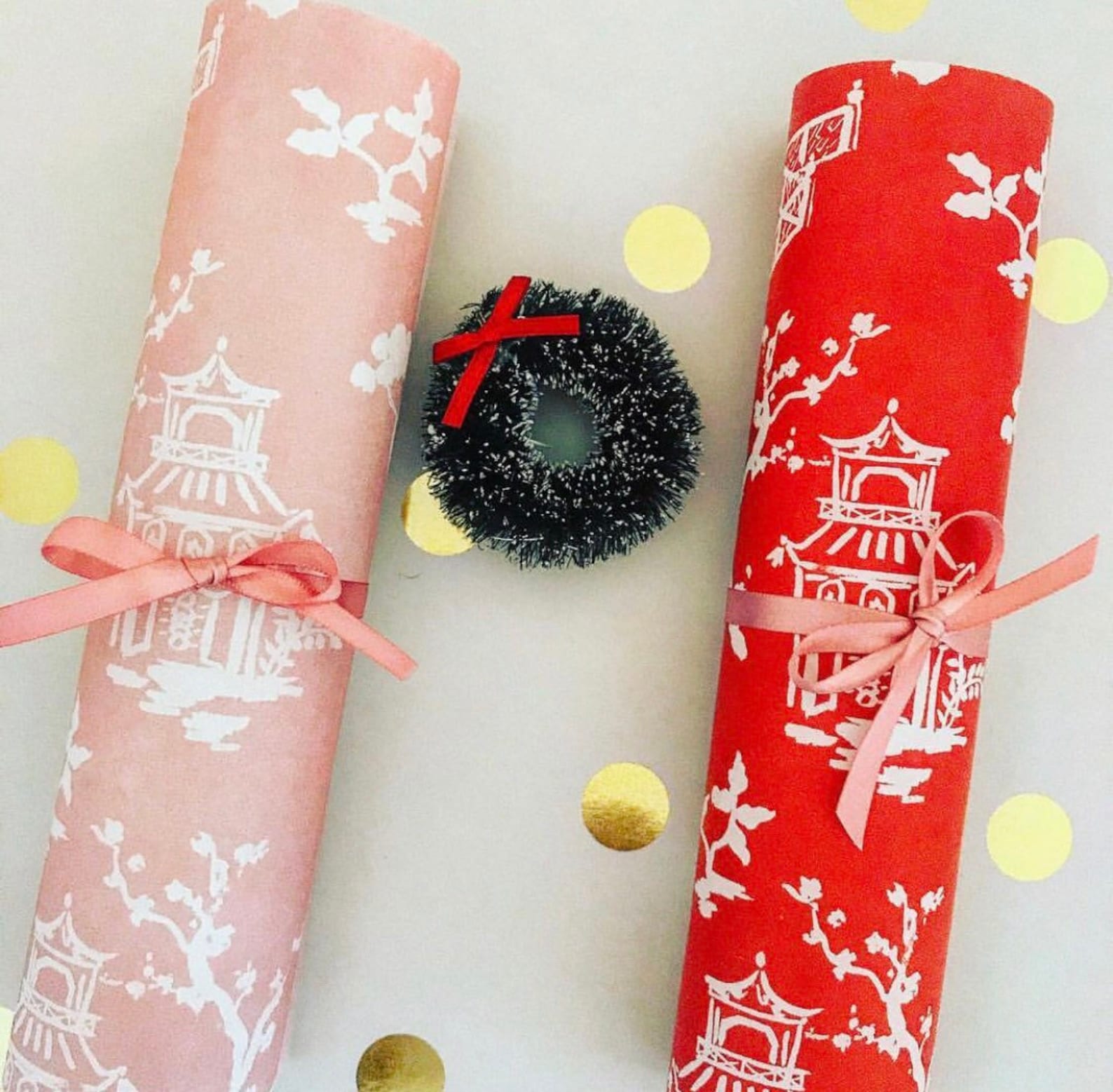 Christmas Wrapping Paper: Chinoiserie Pagoda {christmas, Holiday ...