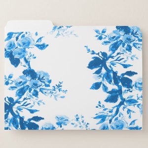File Folders: Blue and White Floral - Etsy