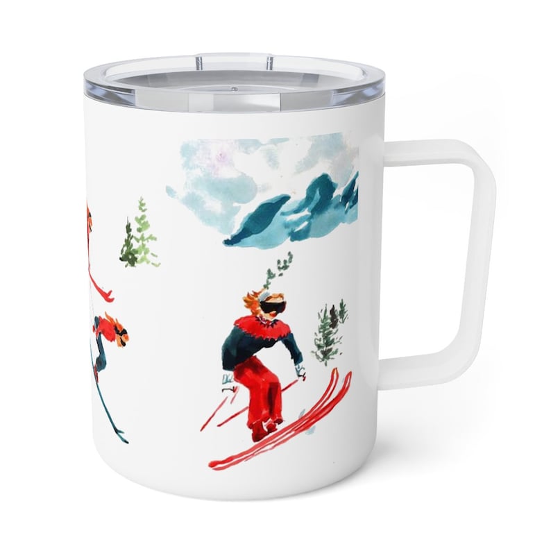 Retro Ski Scene Insulated Coffee Mug 10oz - Etsy