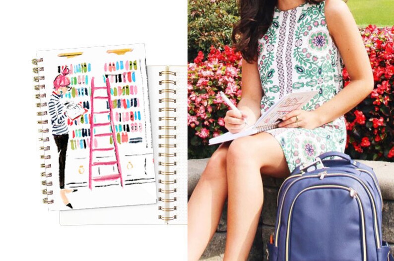 Gold Spiral Notebook: Library Girl | Etsy