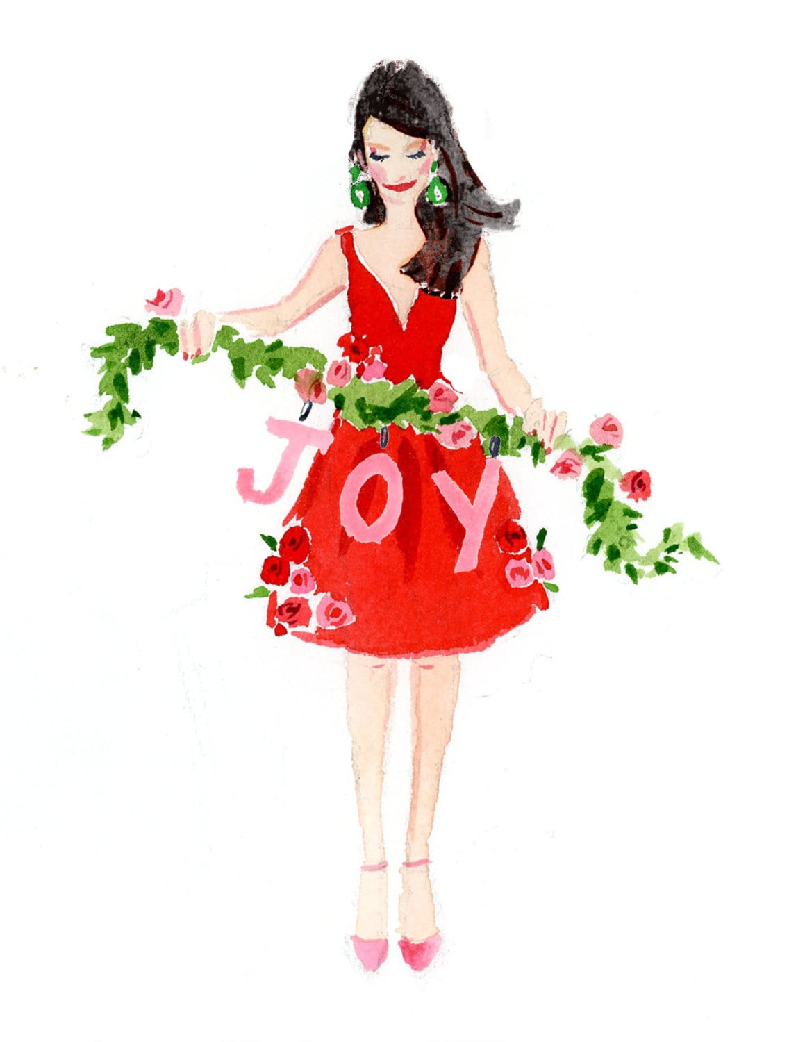 Holiday Christmas Cards: Joy Garland Fashion Christmas Card - Etsy Canada