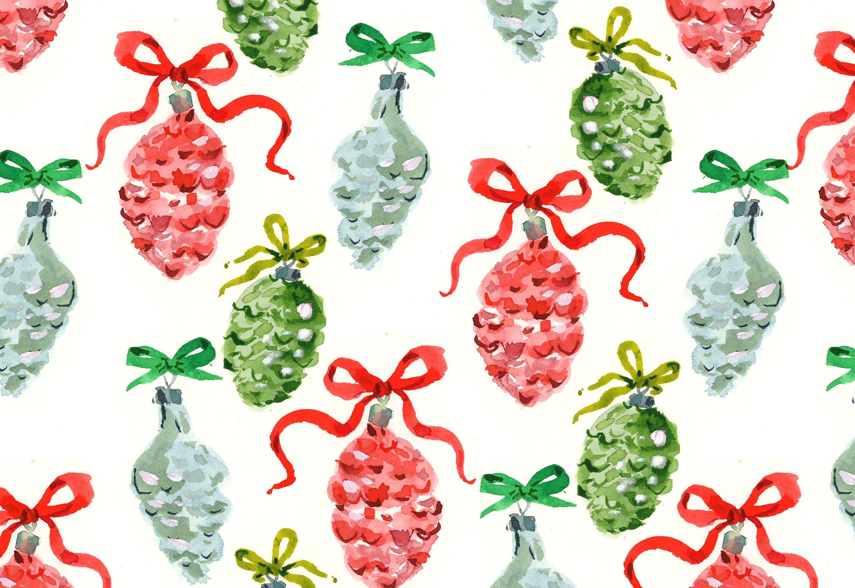 Christmas Wrapping Paper: Vintage Ornaments Wrap {christmas, Holiday ...