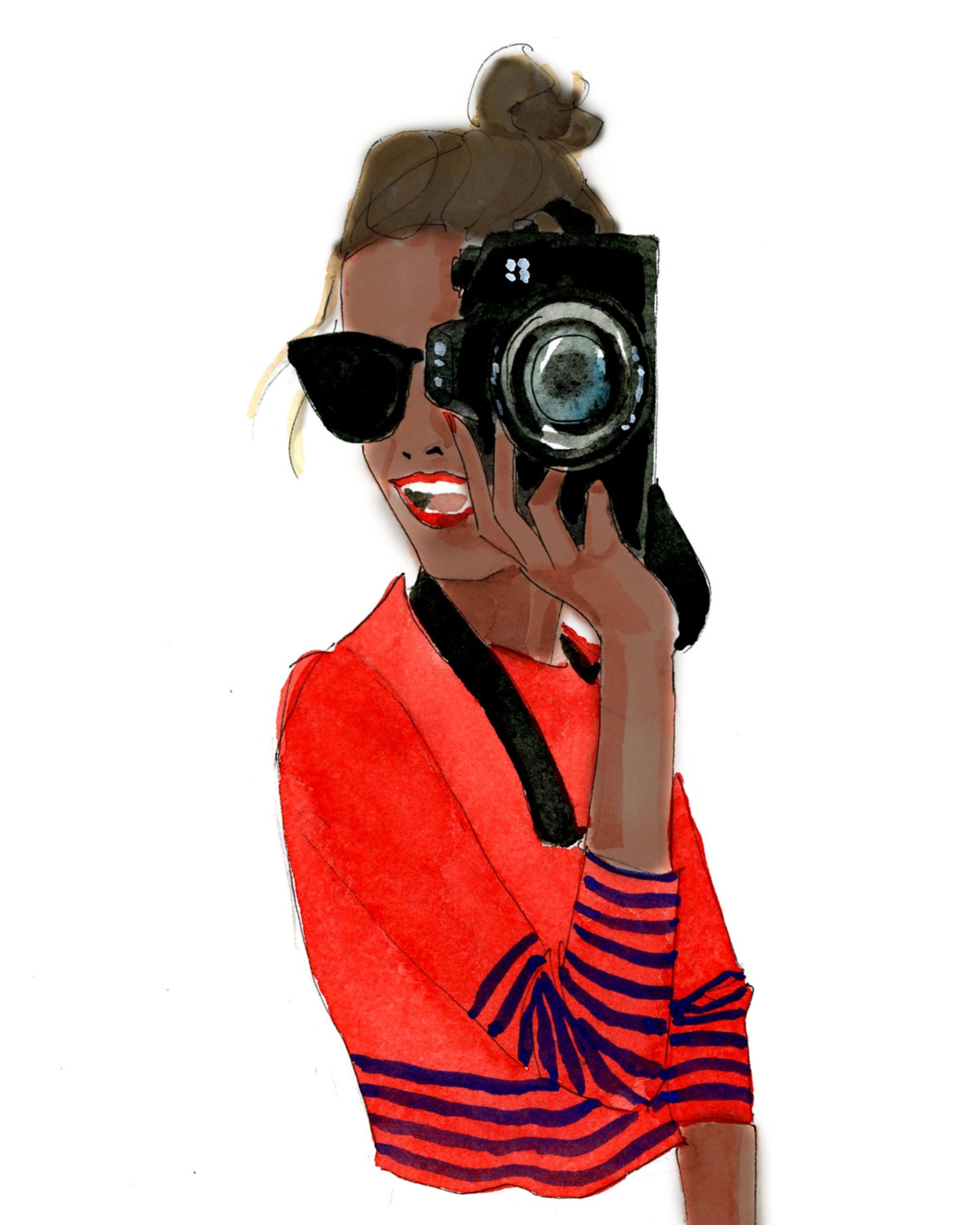 Art Print: Camera Girl cute Wall Art Home Decorating - Etsy