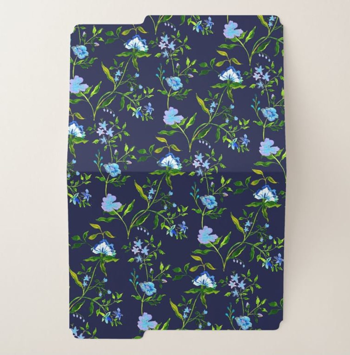 File Folders: Navy Vintage Floral Print - Etsy