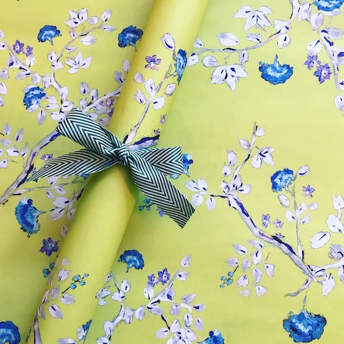 New Chic Wrapping Paper: Chartreuse Chinoiserie Gift Wrap | Etsy