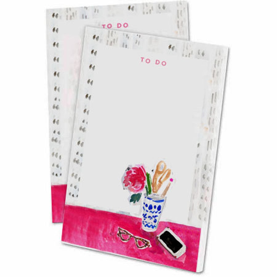 Desk Vignette Notepad {paper Notepad, to Do List, Fashion Illustration ...