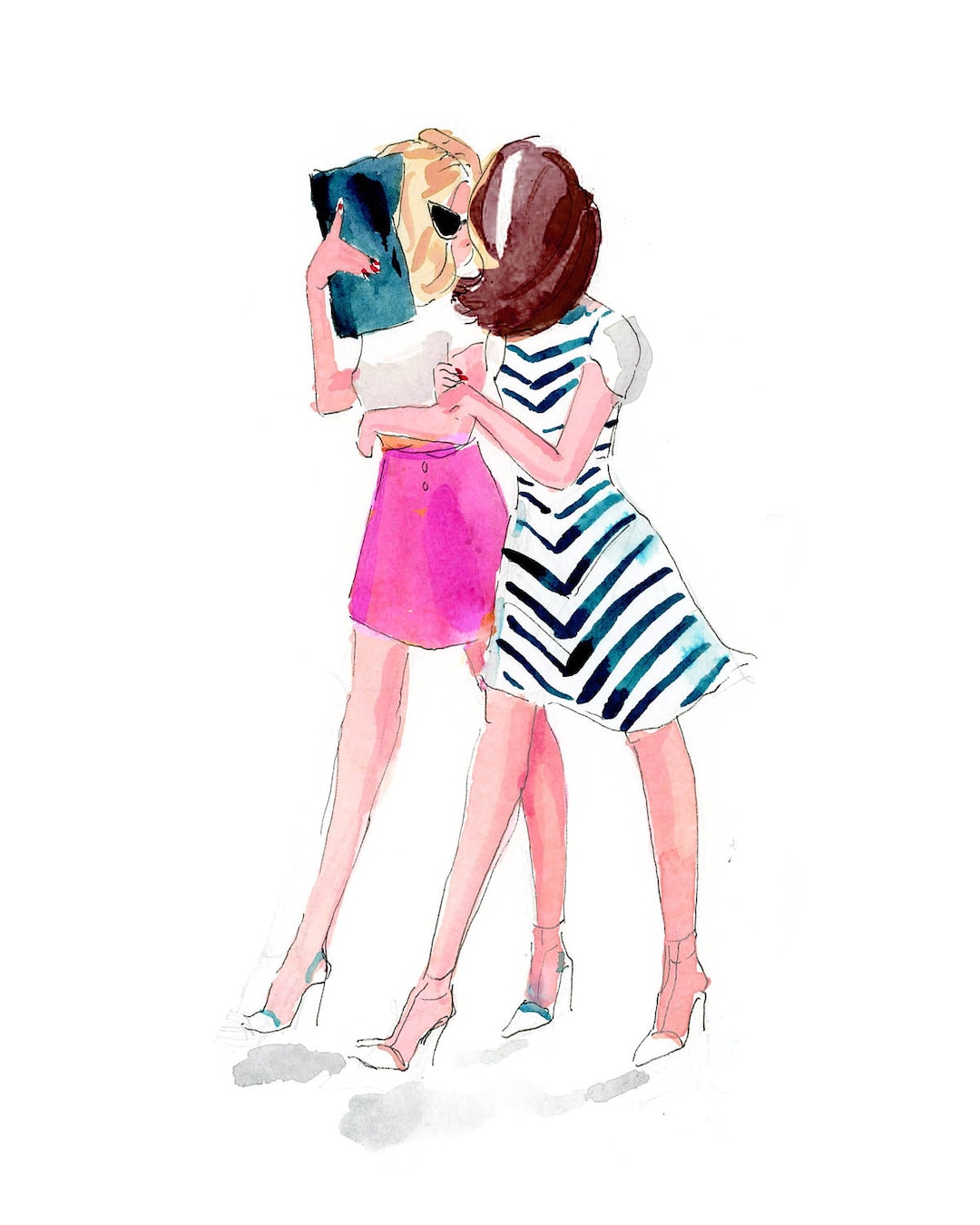 Art Print: Chevron Dress Best Friends cute Wall Art, Home Decorating ...