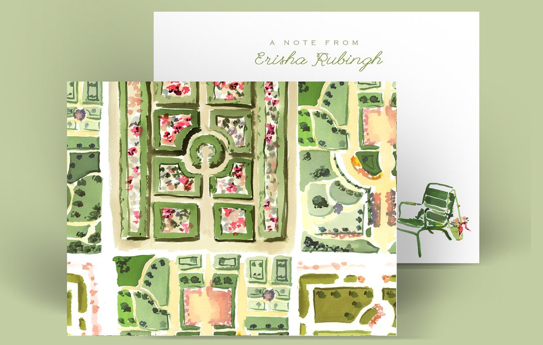 Personalized Stationery: French Gardens {stationary Notecards ...