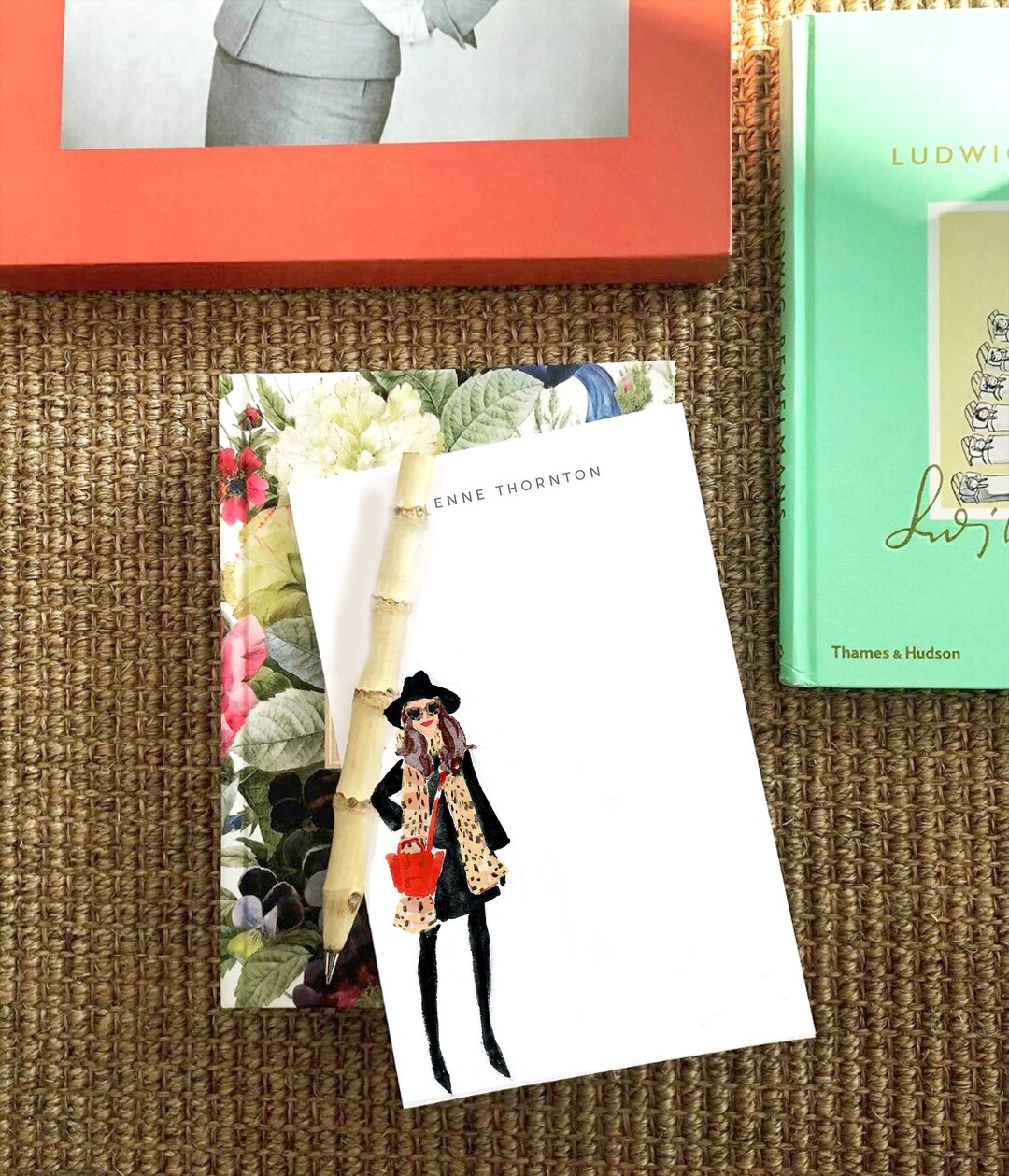 Personalized Notepad: Black Coat Cheetah Scarf {to Do List, Fashion ...