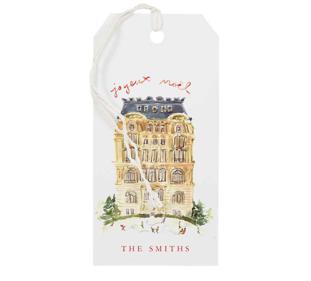 Christmas Gift Tags: Joyeux Noel Parisian Skaters Gift Tag {holiday ...