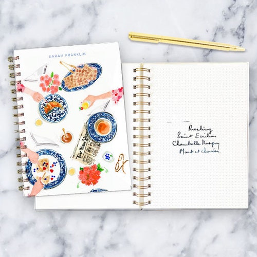 Personalized Gold Spiral Notebook: Bright Bookshelf - Etsy