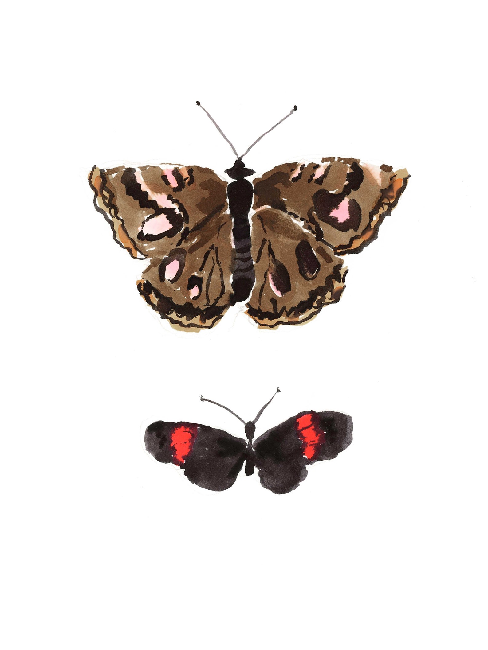 Art Print: Deux Papillons No. 2 cute Wall Art, Home Decorating ...