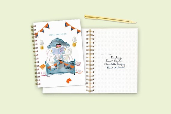 Personalized Gold Spiral Notebook: Study Session - Etsy