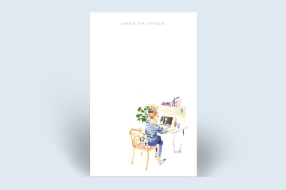 Personalized Notepad: Messy Bun Desk Girl paper Notepad to | Etsy