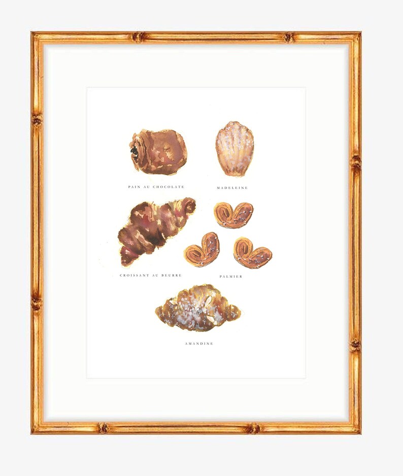 Art Print: French Baked Goods paris Art Print Travel Art | Etsy