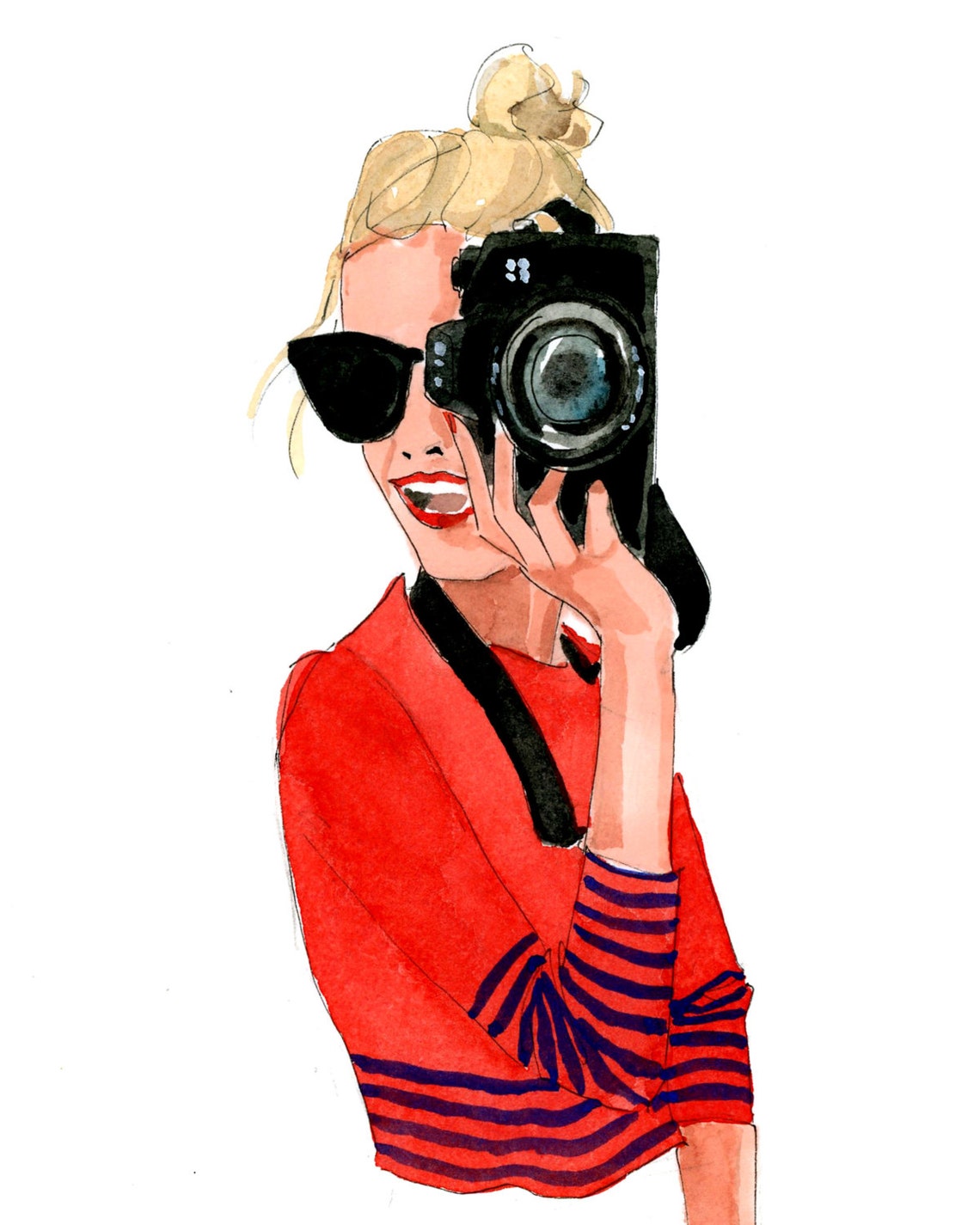 Art Print: Camera Girl cute Wall Art Home Decorating - Etsy