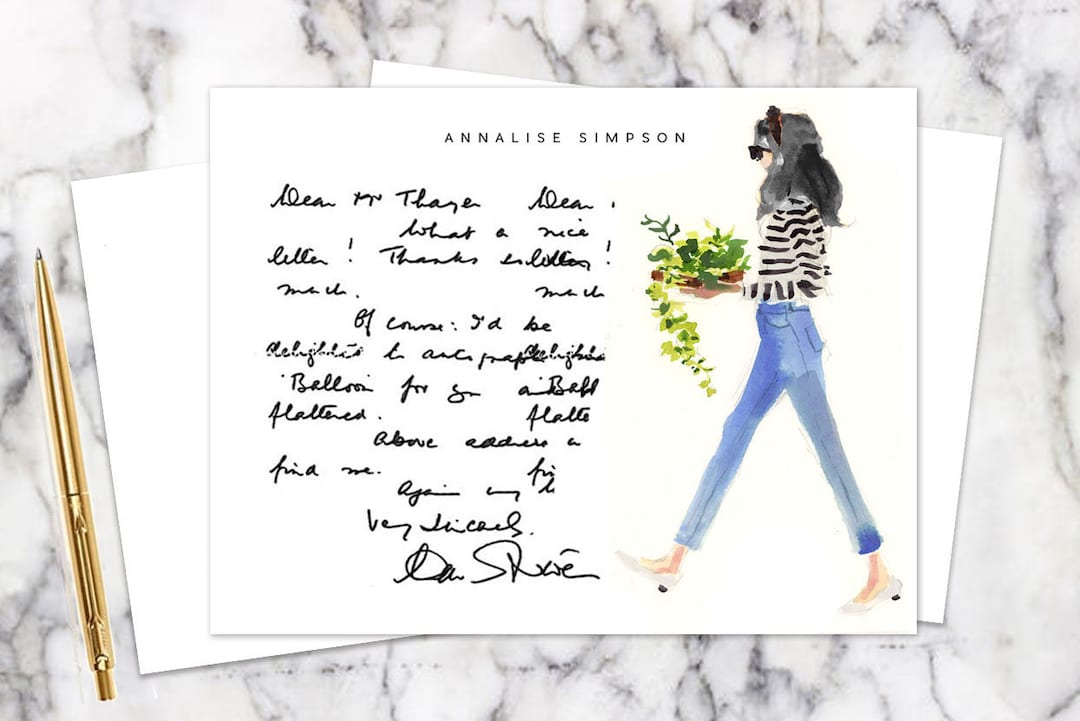 Custom Stationery Girl: Plant Lady {stationary Notecards, Personalized ...