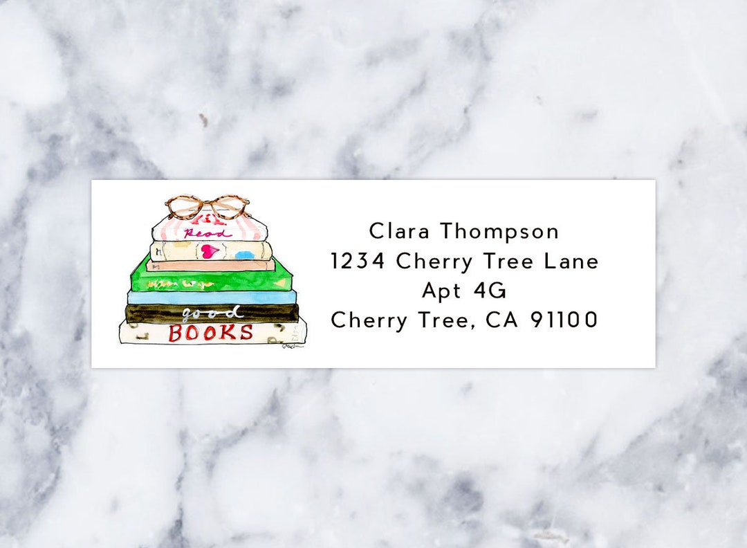 Address Label: Read Good Books - Etsy