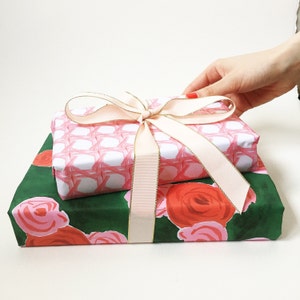 Wrapping Paper: Pink and Red Rose on Hunter Green {christmas, Holiday ...