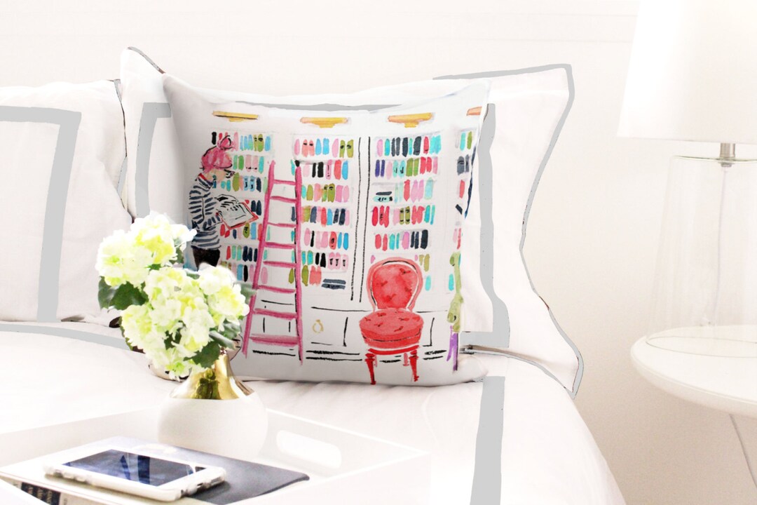 Illustrated Pillow: in the Library {fashion Pillow, Cute Pillow ...