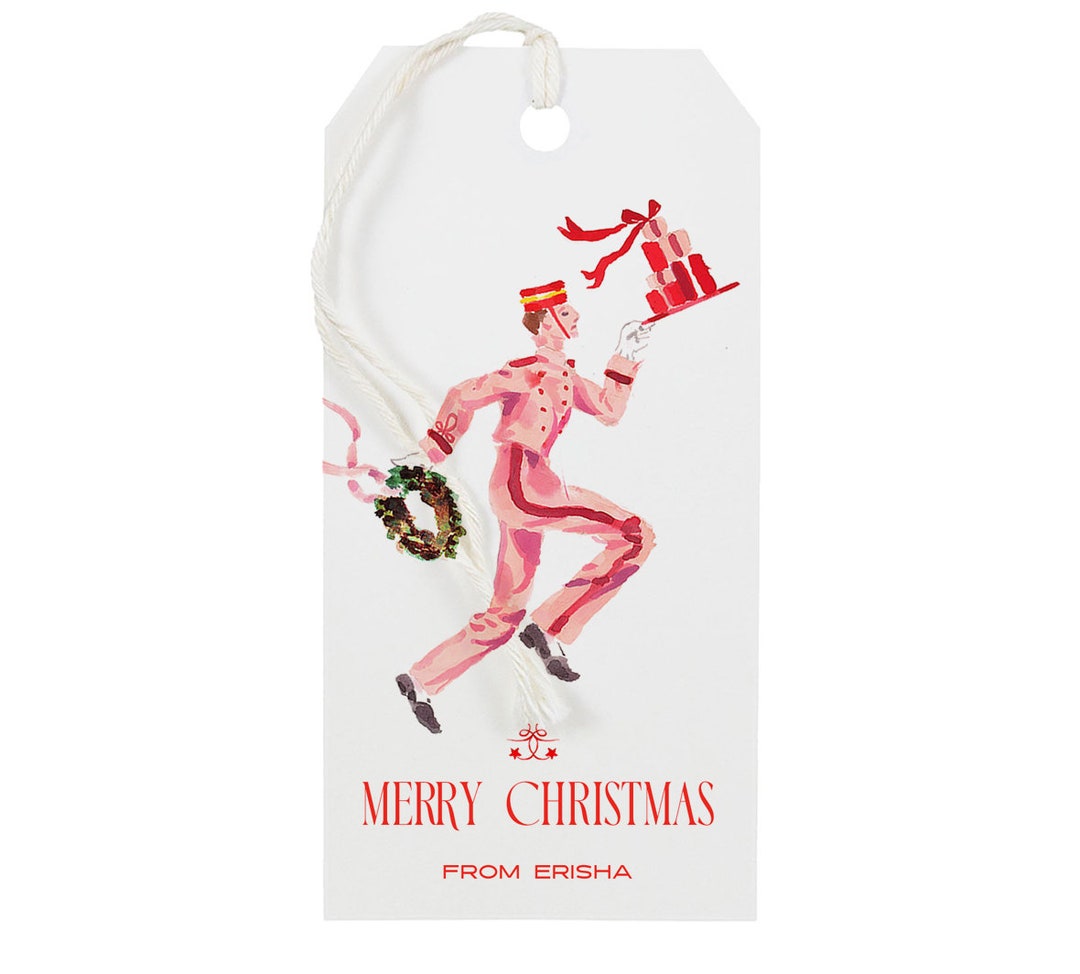 Personalized Christmas Gift Tags – Pink Bellhop Retro Holiday Hostess ...