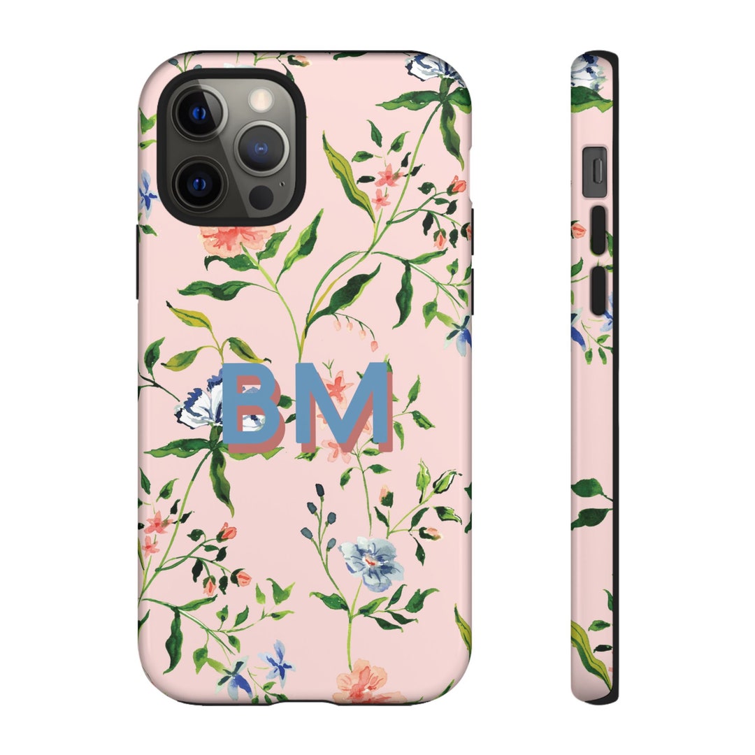 Monogrammed Blush Vintage Floral Phone Case (iphone 15, Samsung, Google ...