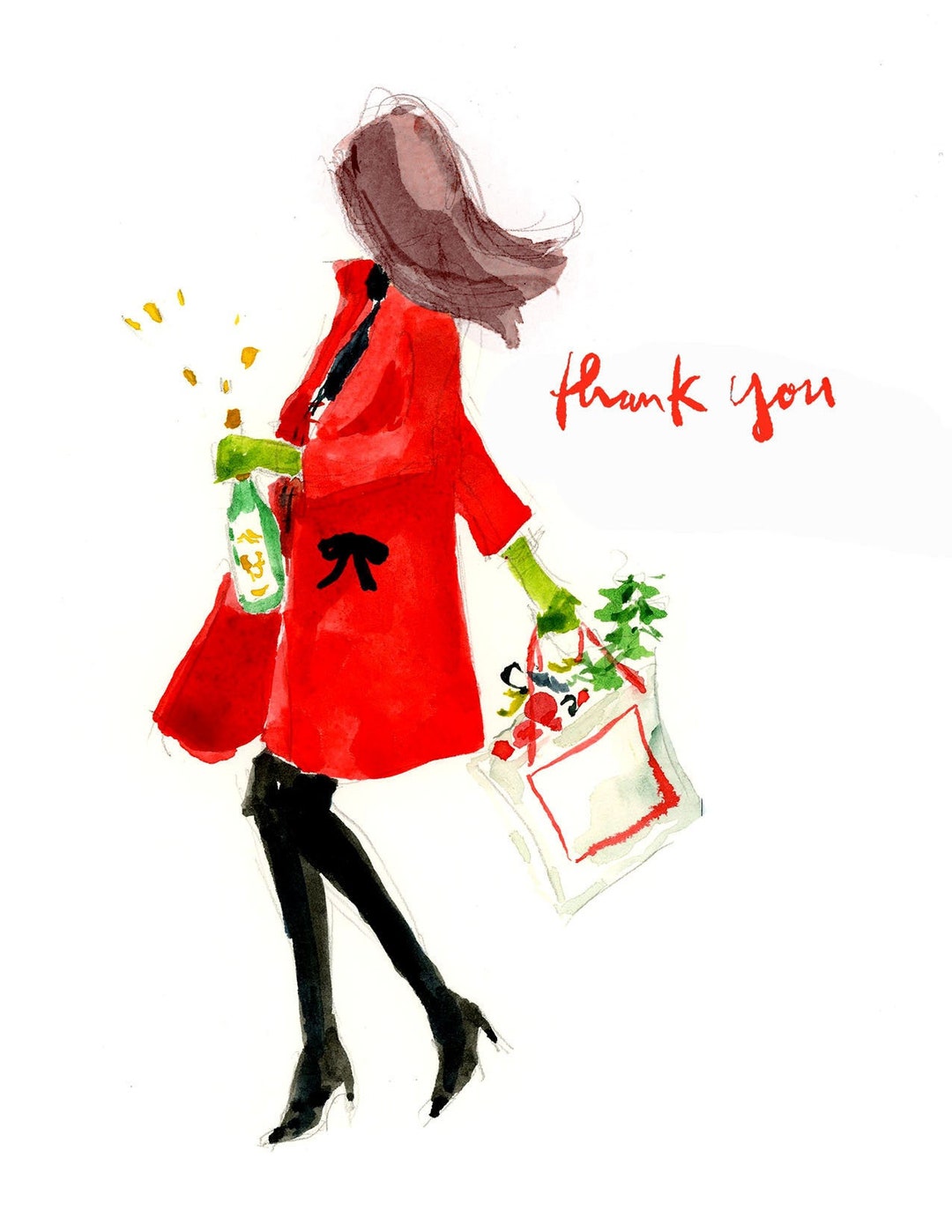 Shoppin and Poppin Folded Thank You Cards {stationary Notecards ...