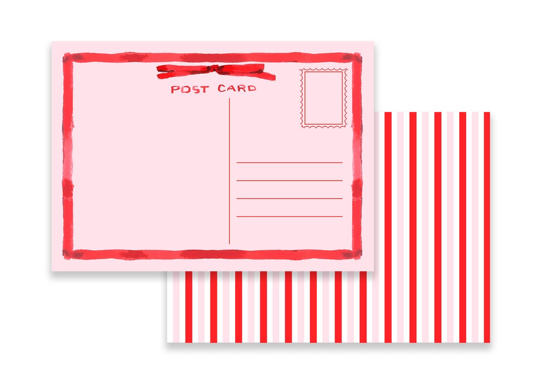 Vintage Pink Postcard (5x7) - Etsy