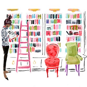 Art Print: "in the Library" {book Sketch, Reader, Reading Drawing, Cute ...