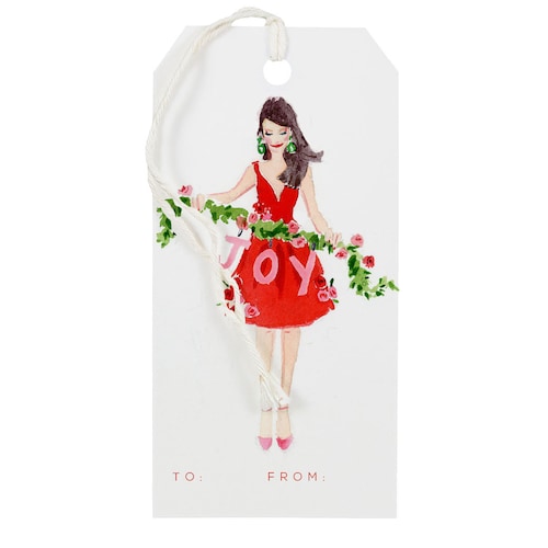 Christmas Gift Tags: Joy Garland Girl holiday Gift Tags - Etsy