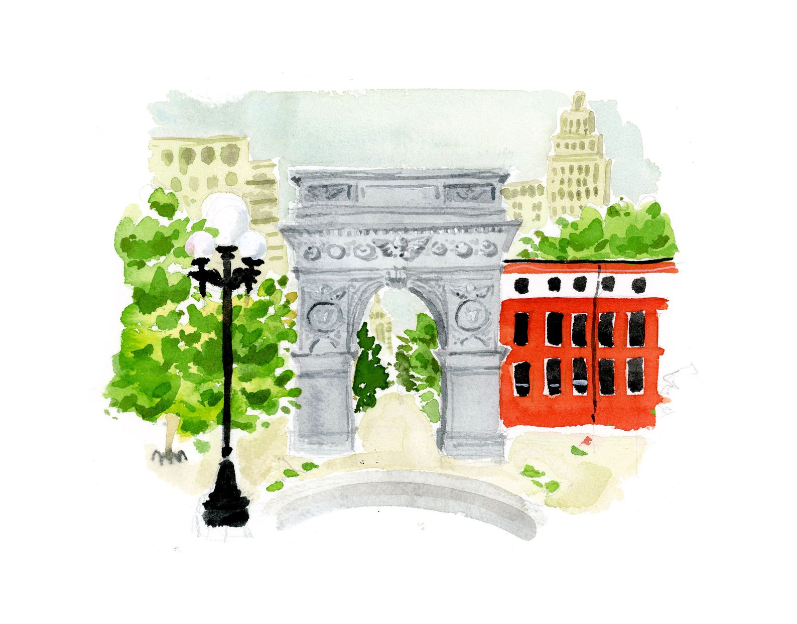 Art Print: NYC Washington Square Park {cute Wall Art, Home Decorating ...