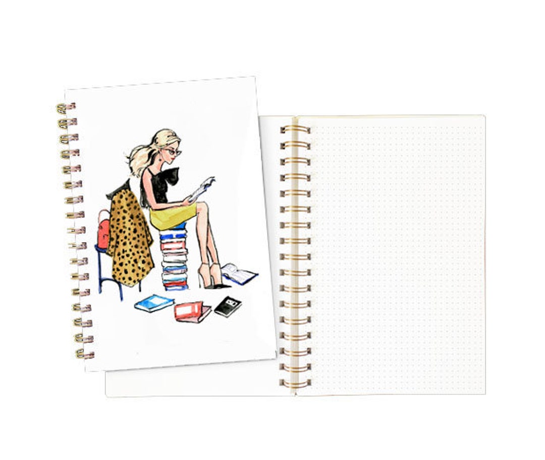 Gold Spiral Notebook: Retro Modern Reader - Etsy