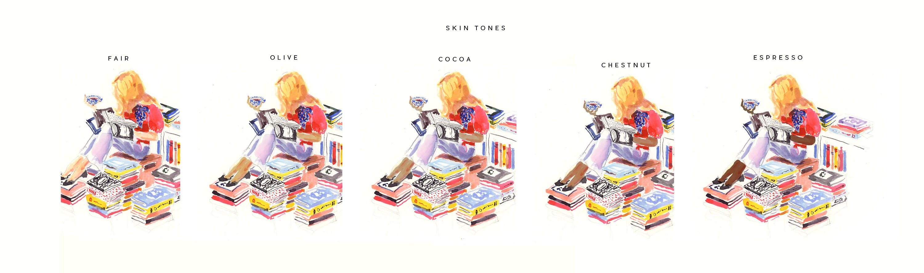 Custom Stationery Girl: Book Stack Girl working From Home - Etsy