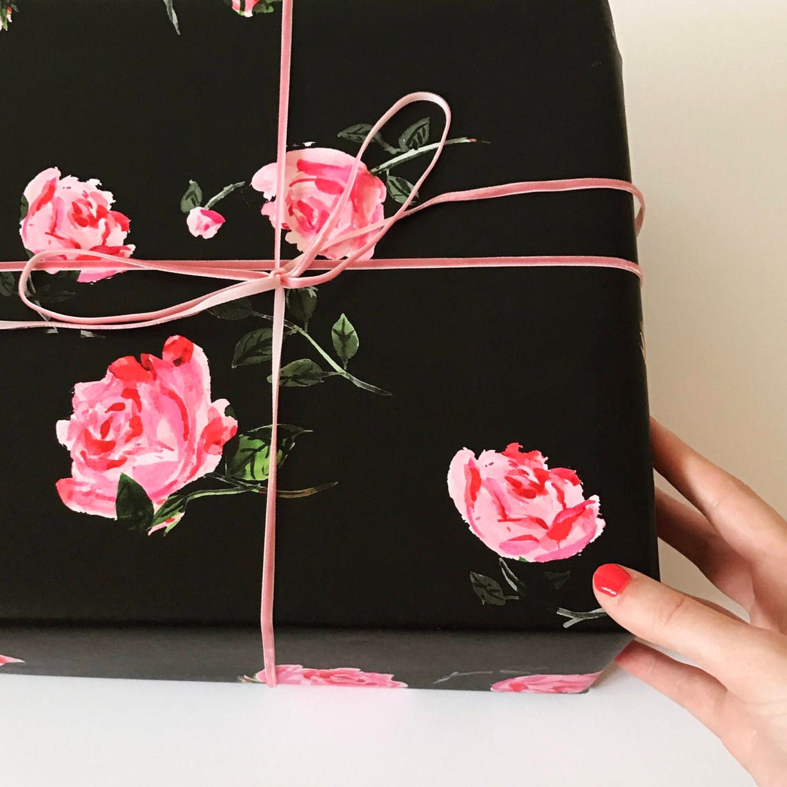 Classic Garden Rose Gift Wrap Christmas Holiday Birthday | Etsy