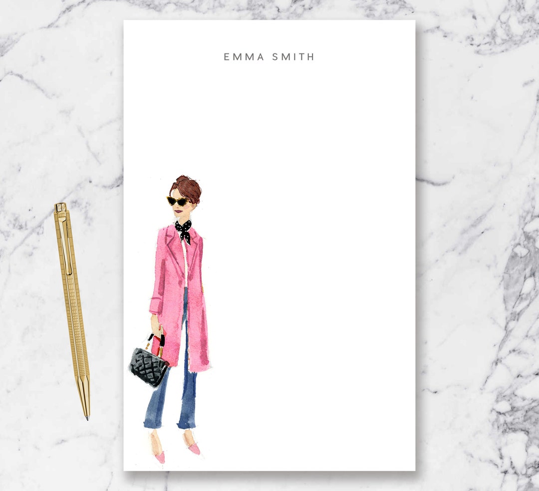 Personalized Notepad: Pink Coat Pixie Cut {to Do List, Fashion ...