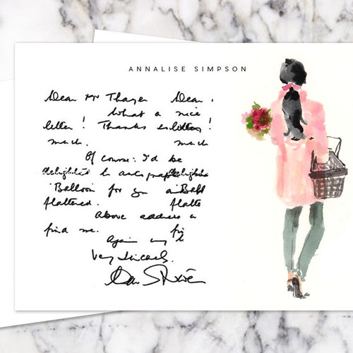 Custom Stationery Girl: Bucket Bag Gal stationary Notecards | Etsy