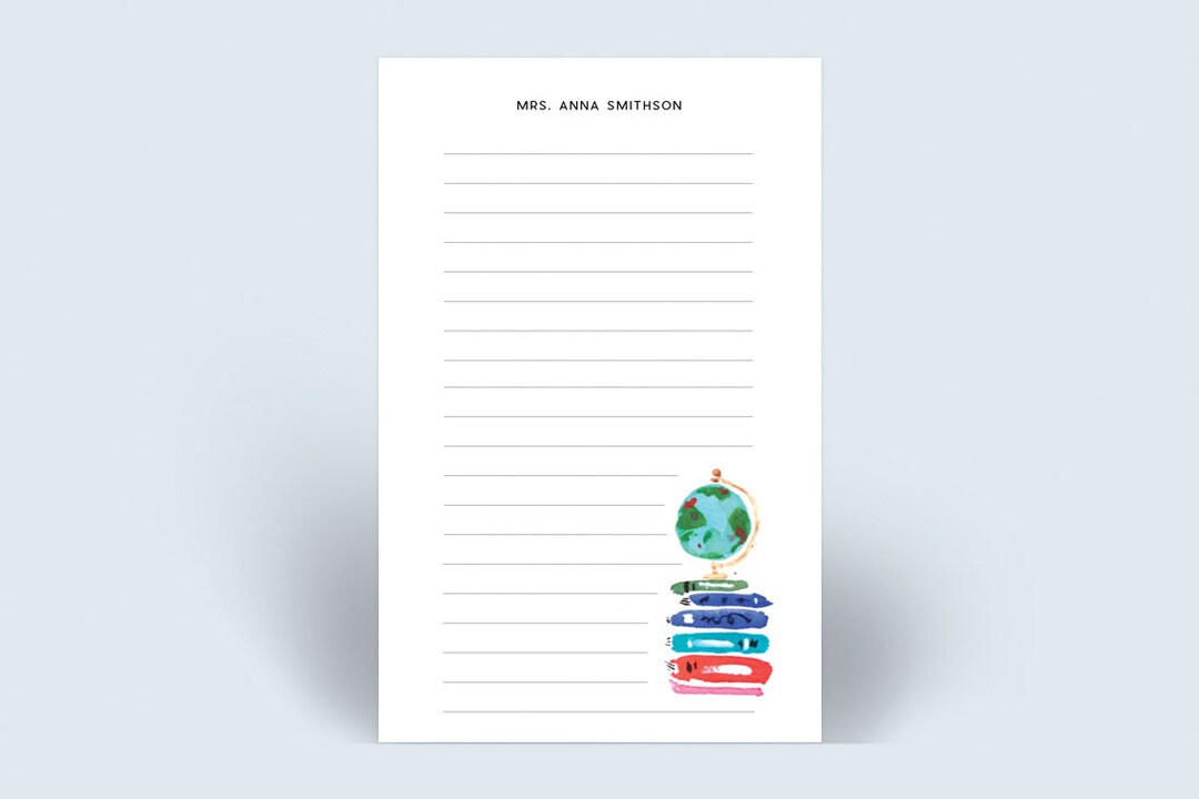 Personalized Notepad: Globe Book Stack {paper Notepad, to Do List ...