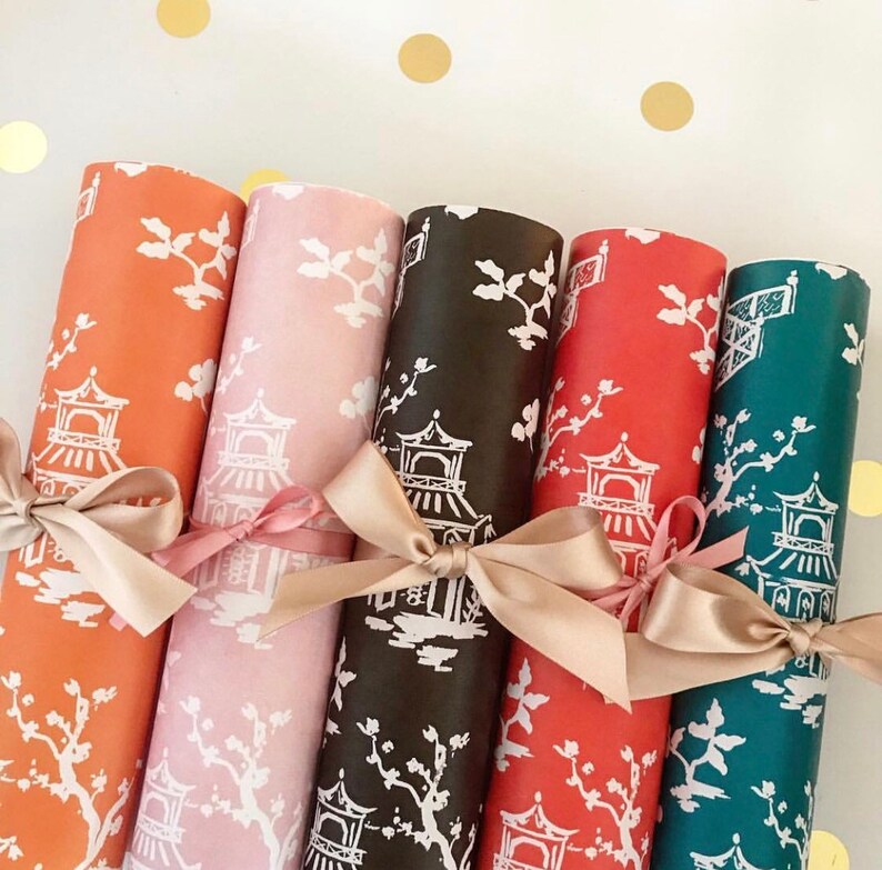 Christmas Wrapping Paper: Chinoiserie Pagoda {christmas, Holiday ...