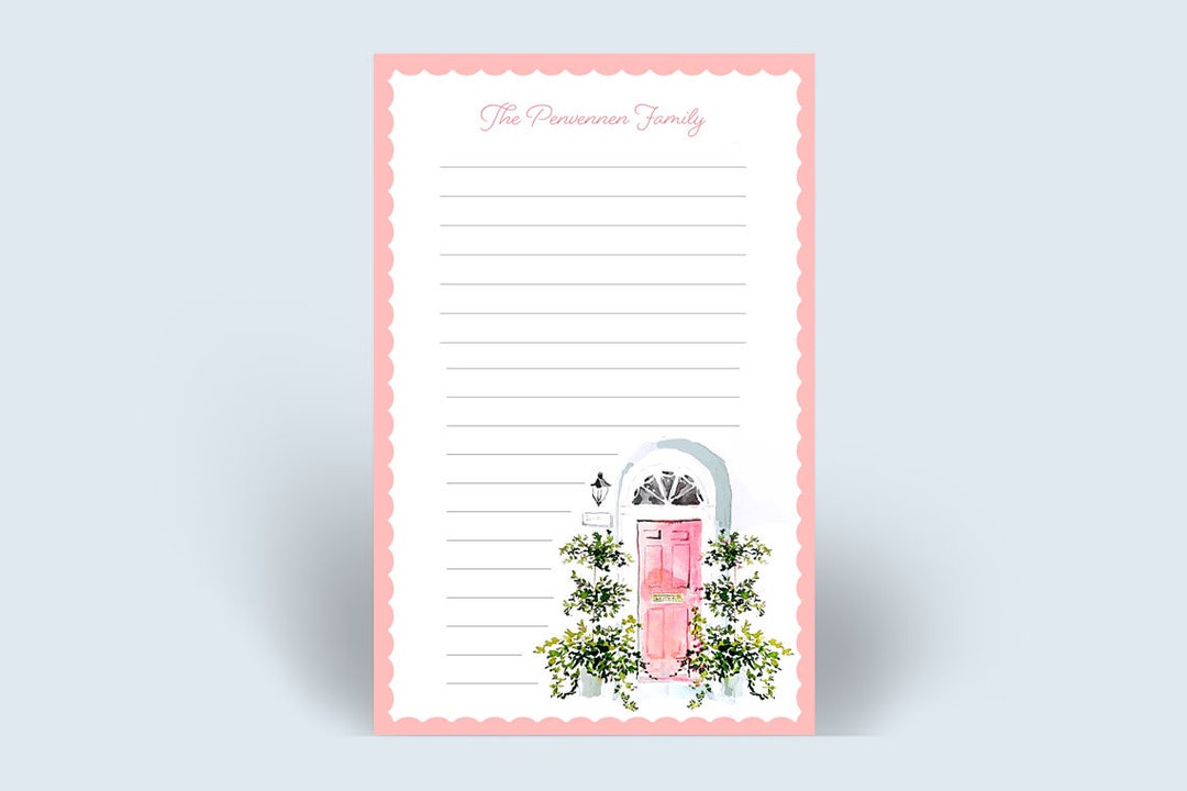 Personalized Notepad: Pink Topiary Door With Title {paper Notepad, to ...