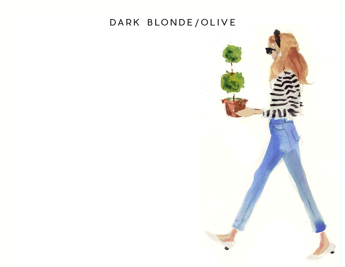 Custom Stationery Girl: Topiary Girl stationary Notecards - Etsy