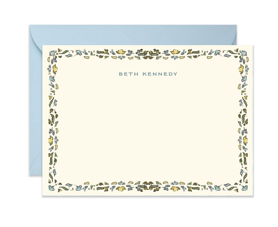 Filigree Border Stationery {stationary Notecards, Personalized ...