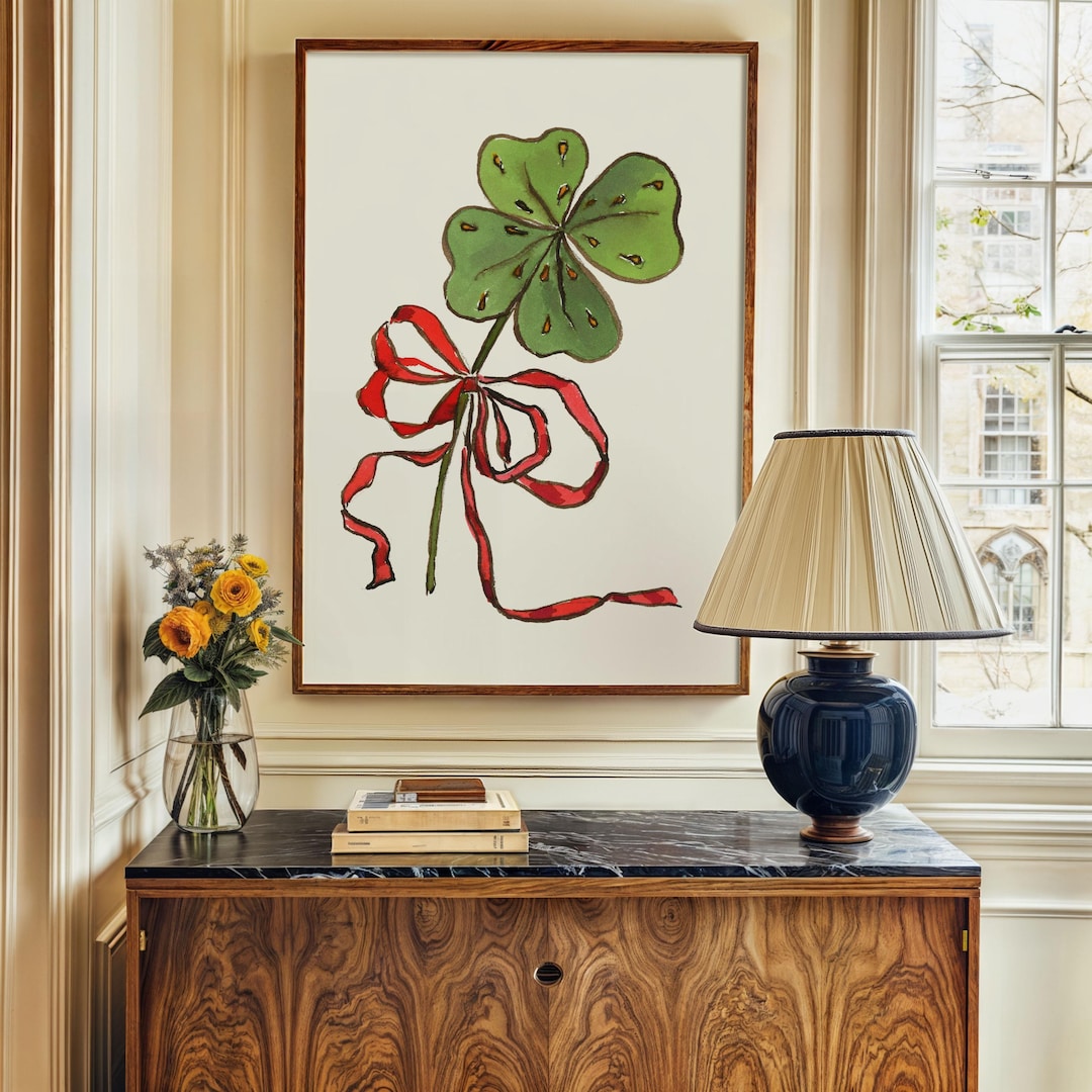 Art Print: Vintage Clover {cute Wall Art, Home Decorating, Original ...