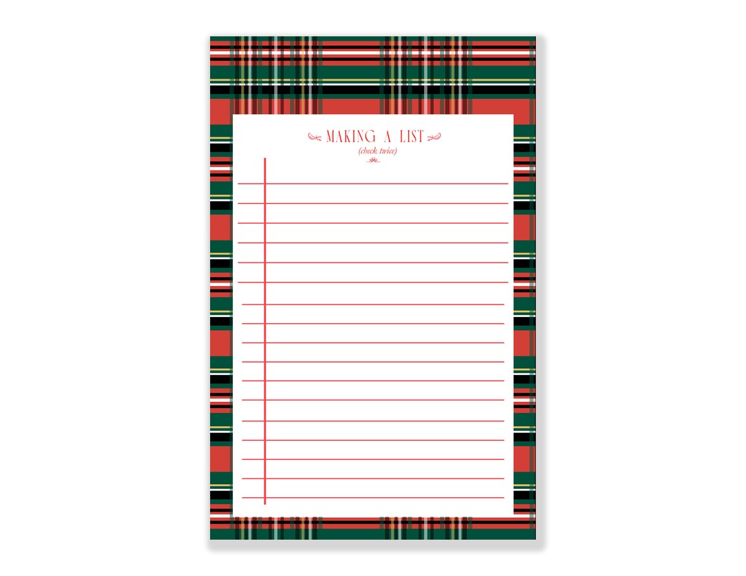 Holiday Checklist Notepad: Tartan - Etsy