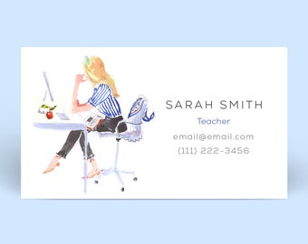 Substitute Teacher Business Cards, Open House Contact Cards, Back to ...