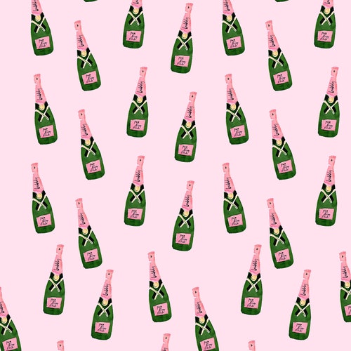 Cute Wrapping Paper: Bubbly Champagne Gift Wrap pink and - Etsy