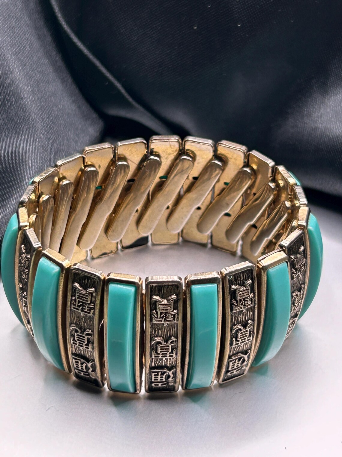 Vintage Faux Turquoise Expansion Bracelet - Etsy